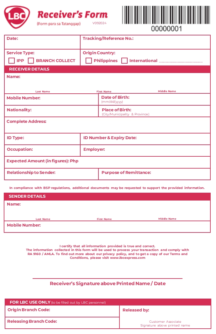 Instant Peso Padala | LBC Express